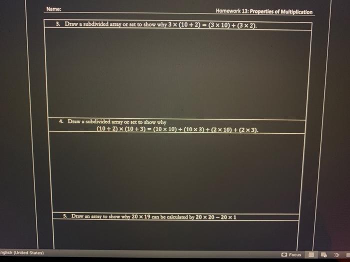 Solved Name: Homework 13: Properties of Multiplication 3. | Chegg.com