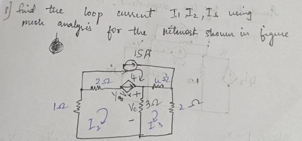 Solved find the loop current I1,I2,I3 ﻿using mesh analys is | Chegg.com