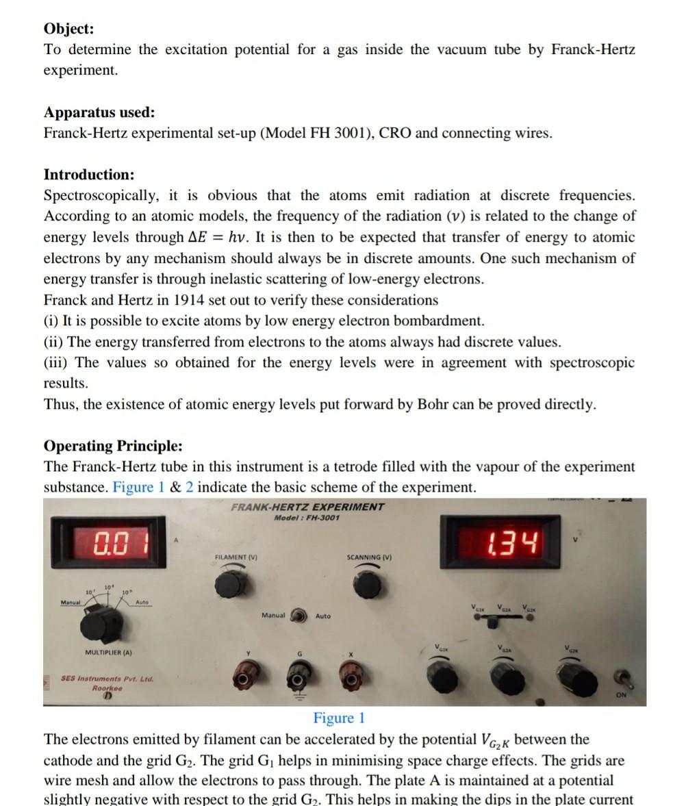 Solved Advanced Physics Based on Frank Hertz | Chegg.com