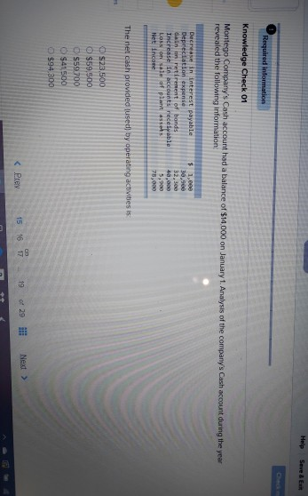 Solved Seve & E Required information Knowledge Check 01 | Chegg.com
