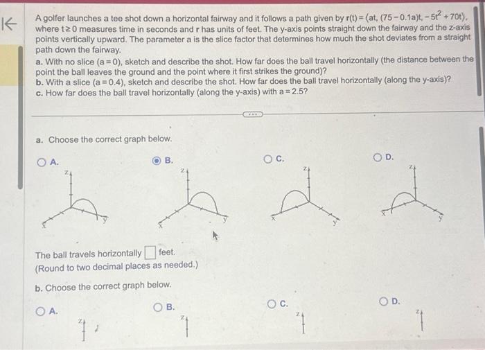 Solved A golfer launches a tee shot down a horizontal | Chegg.com