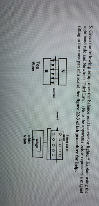 Solved 5. Given the following setup, does the balance read | Chegg.com