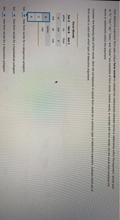 Solved Each deductive argument form uses unique form words | Chegg.com