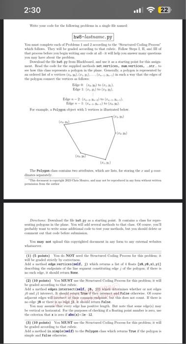 Solved # hw8.py # Implementation of a simple Polygon | Chegg.com