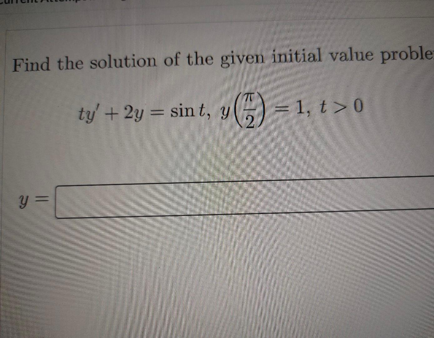 Solved Find the solution of the given initial value proble: | Chegg.com