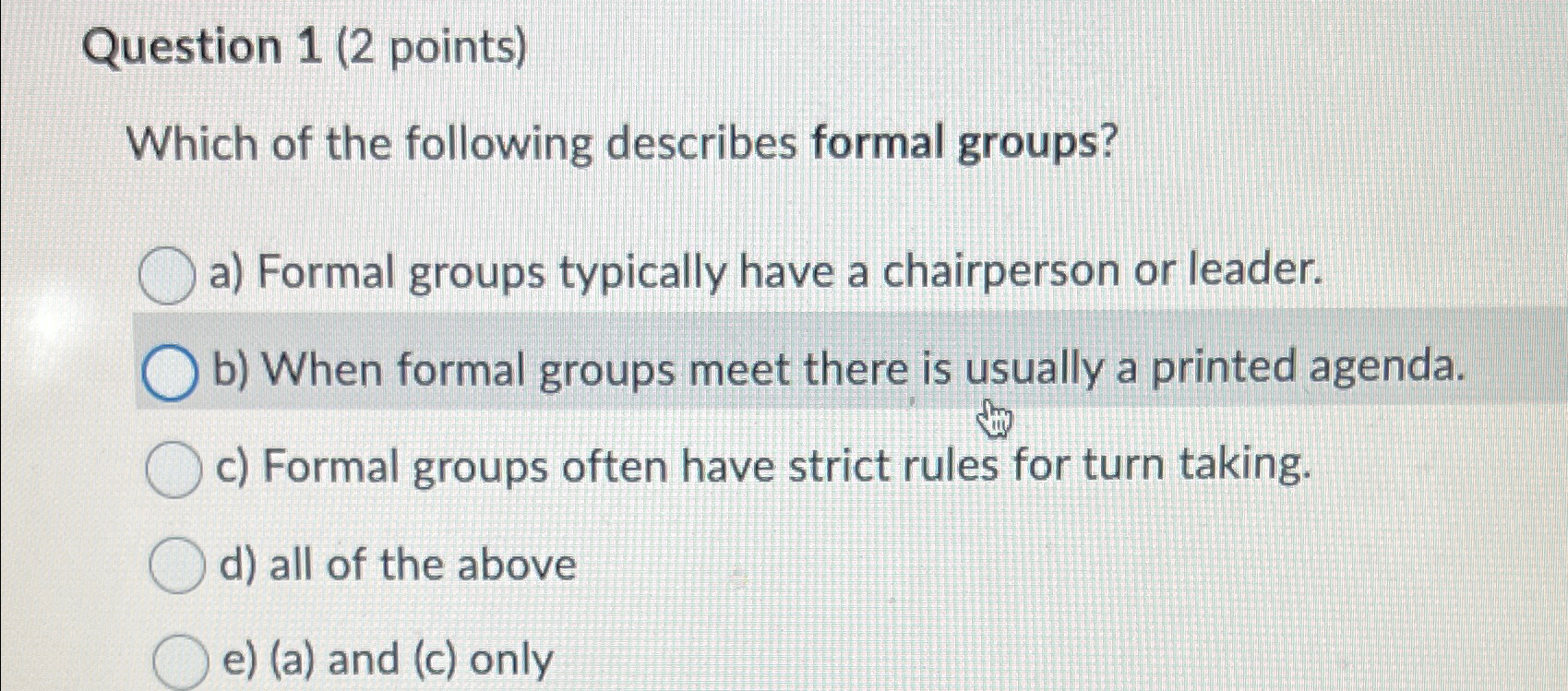 Solved Question 1 (2 ﻿points)Which of the following | Chegg.com