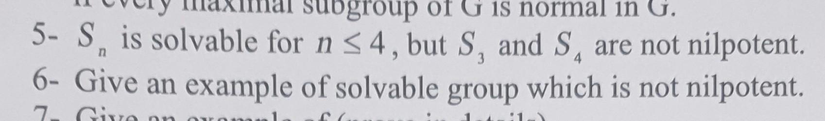 Solved 5- Sn is solvable for n≤4, but S3 and S4 are not | Chegg.com