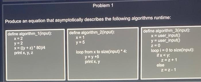 Solved Problem 1 Produce an equation that asymptotically | Chegg.com
