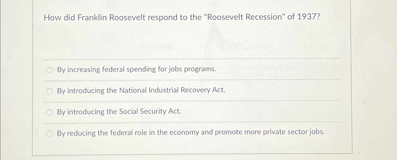 Solved How did Franklin Roosevelt respond to the "Roosevelt | Chegg.com