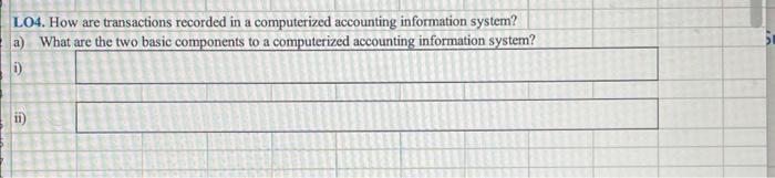 Solved LO4. How are transactions recorded in a computerized | Chegg.com