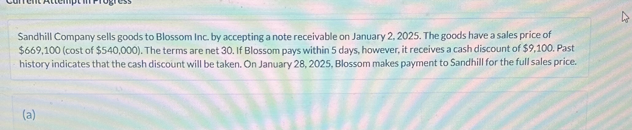 Solved Sandhill Company sells goods to Blossom Inc. by | Chegg.com