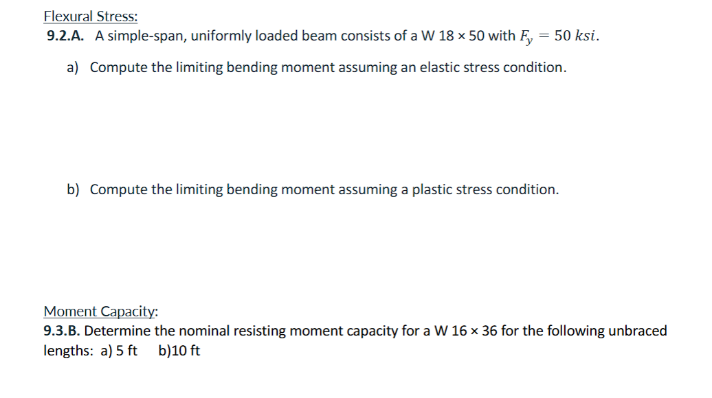 Solved Flexural Stress:9.2.A. ﻿A simple-span, uniformly | Chegg.com