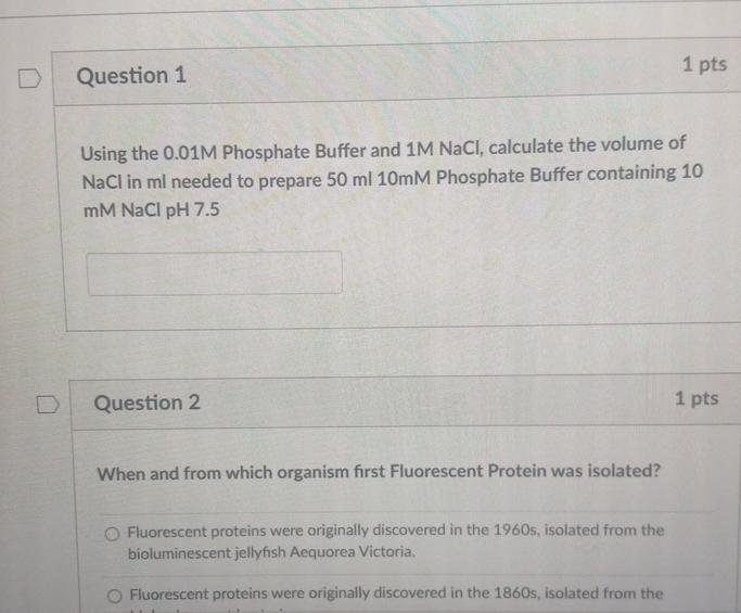 Solved Question 11ptsUsing the 0.01M ﻿Phosphate Buffer and | Chegg.com