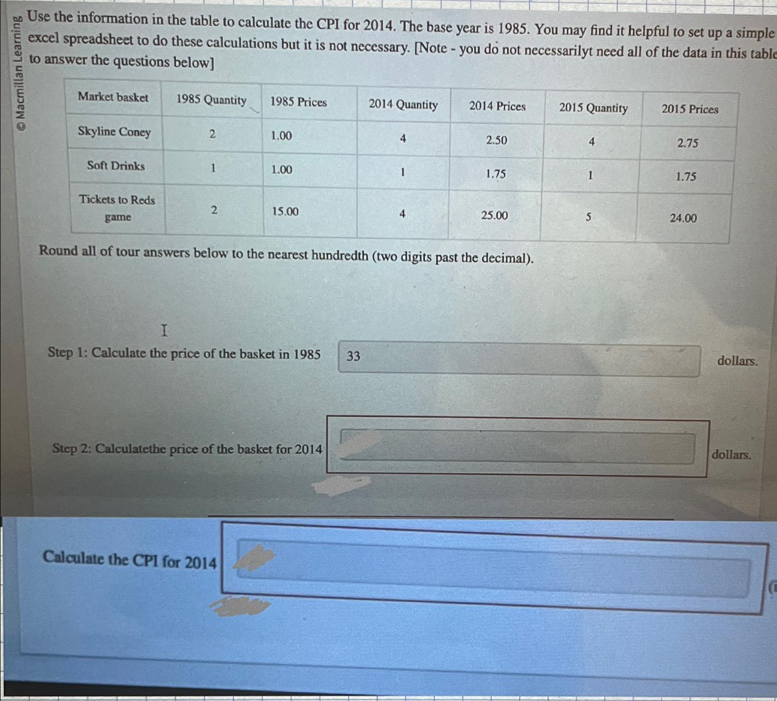 Solved Use the information in the table to calculate the CPI | Chegg.com