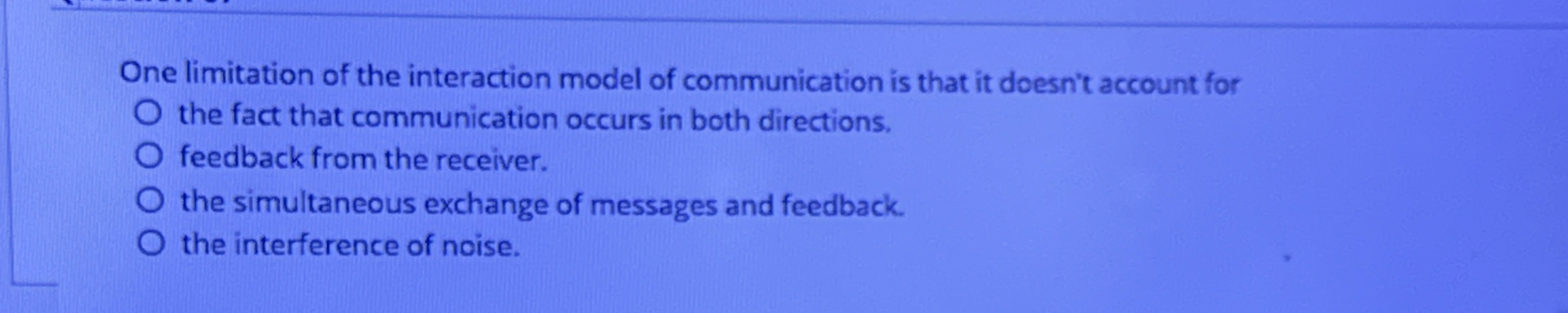 Solved One limitation of the interaction model of | Chegg.com