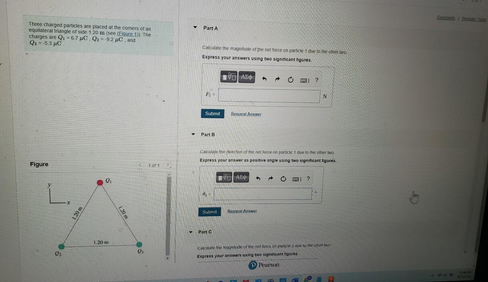 Solved Three charged particles are placed at the corners of | Chegg.com