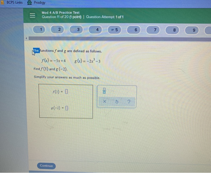 Solved BCPS Links Prodigy Mod 4 A/B Practice Test Question | Chegg.com