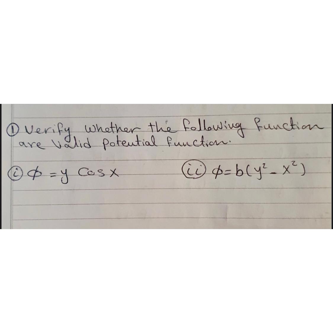 Solved (1) ﻿Verify whether the following function are Valid | Chegg.com