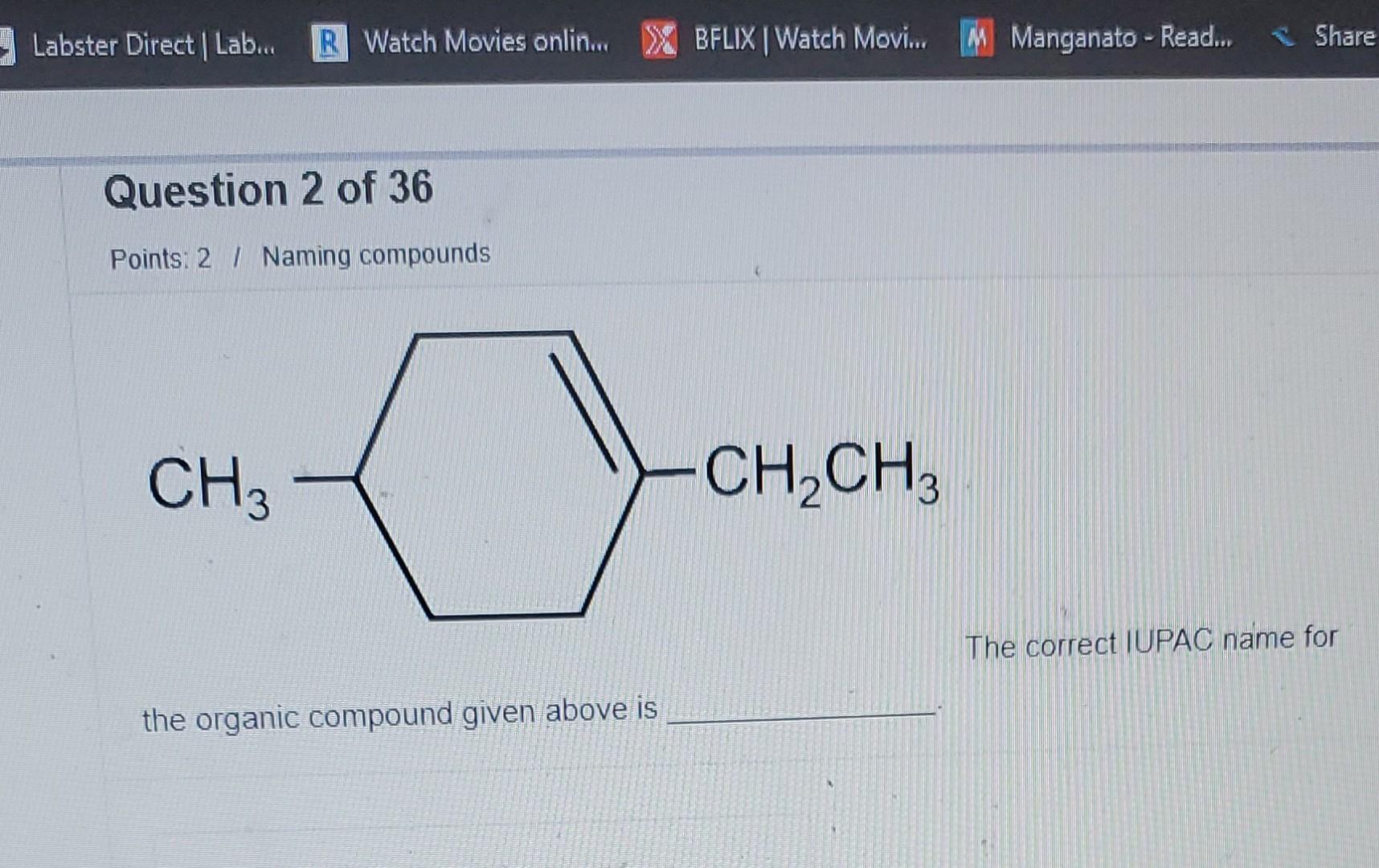 Solved Points: 2 I Naming compounds The correct IUPAC name | Chegg.com