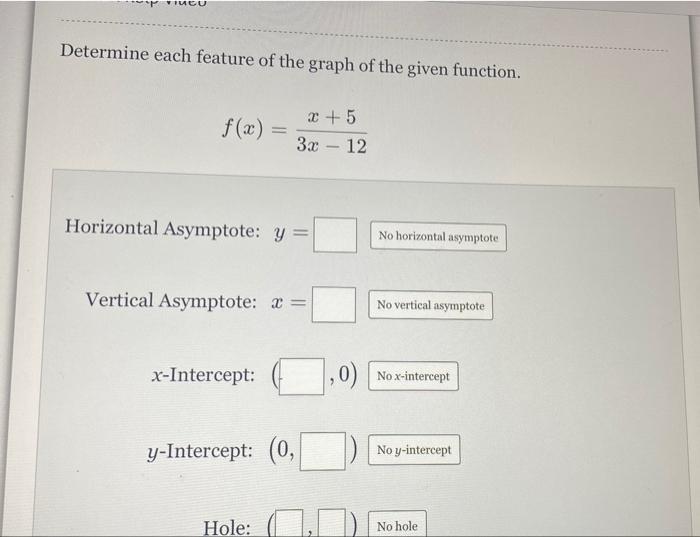 Solved Determine each feature of the graph of the given | Chegg.com