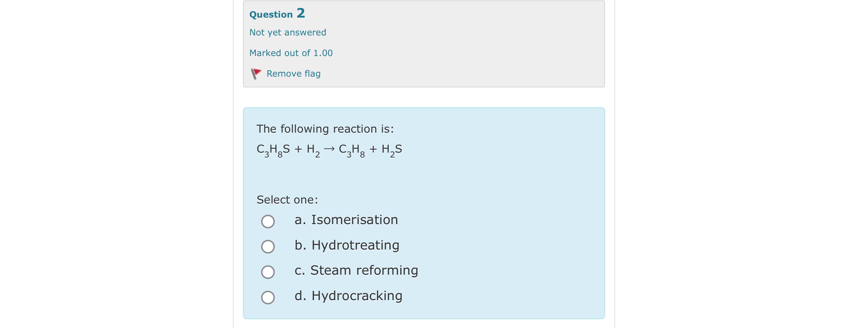Solved Question 2Not yet answeredMarked out of 1.00Remove | Chegg.com