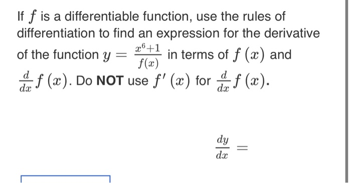 Solved If f is a differentiable function, use the rules of | Chegg.com