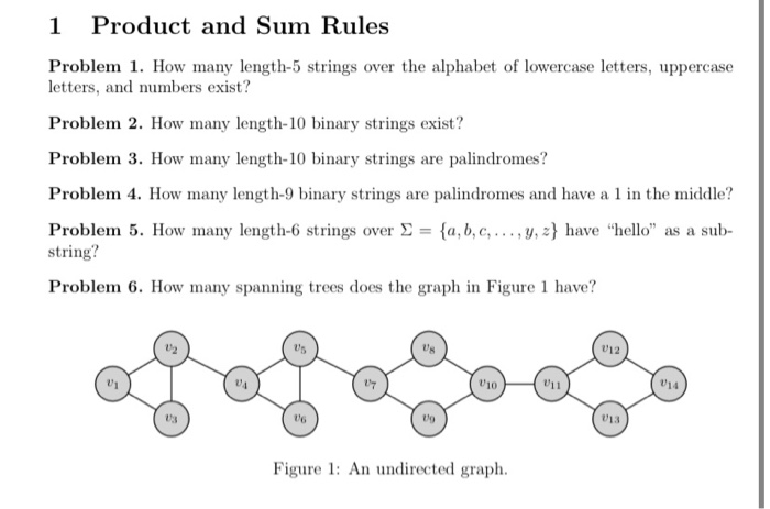 Solved 1 Product and Sum Rules Problem 1. How many length-5 | Chegg.com