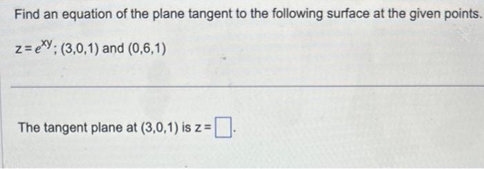 Solved Find an equation of the plane tangent to the | Chegg.com
