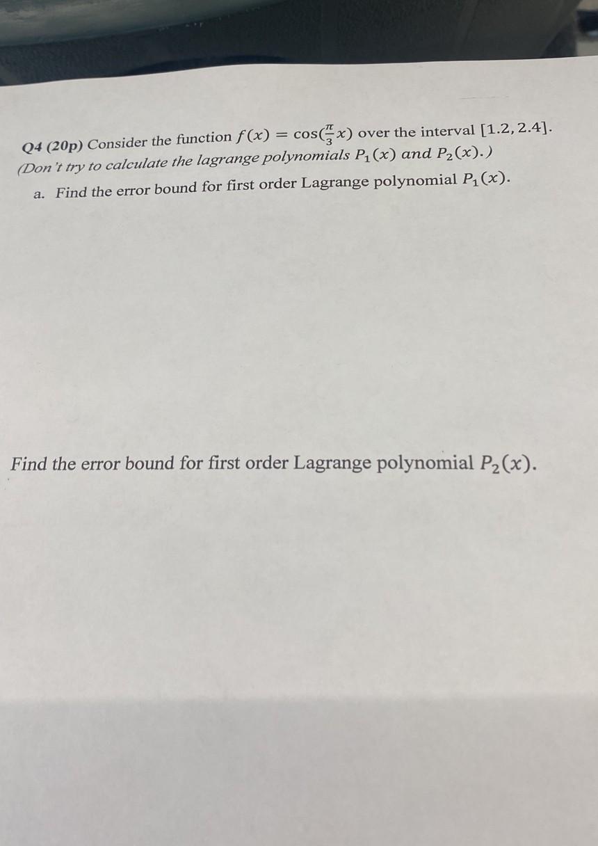 Solved Q4 (20p) Consider the function f(x)=cos(3πx) over the | Chegg.com