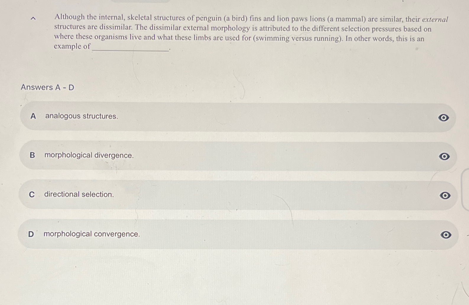 Solved A Although the internal, skeletal structures of | Chegg.com