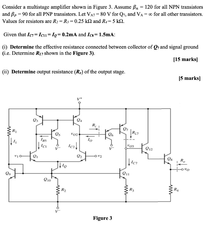Solved Consider a multistage amplifier shown in Figure 3. | Chegg.com