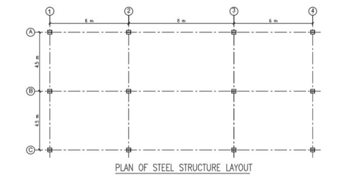 Solved PLAN OF STEEL STRUCTURE LAYOUT DI AM AR CTELI | Chegg.com