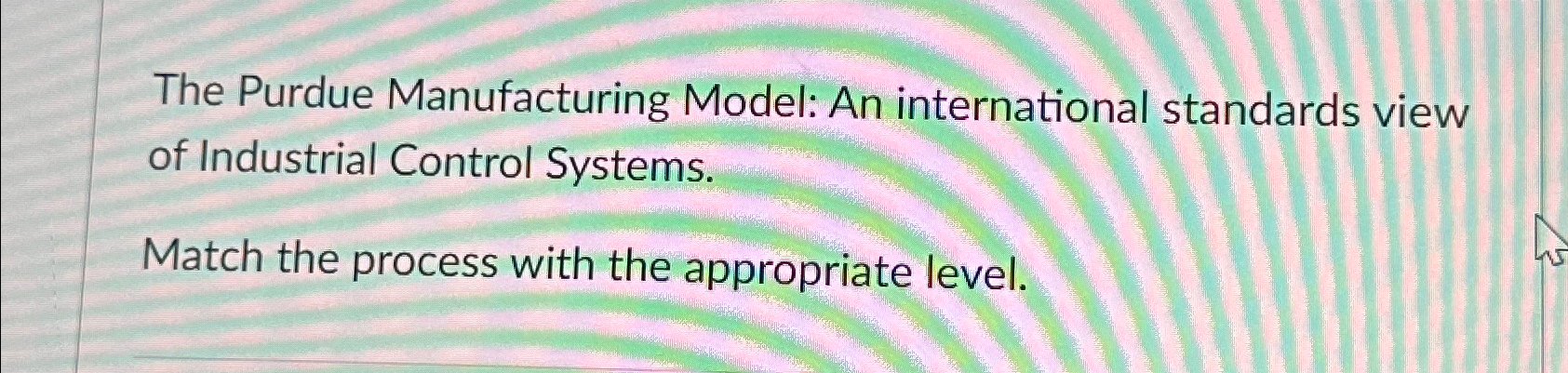 Solved The Purdue Manufacturing Model: An international | Chegg.com