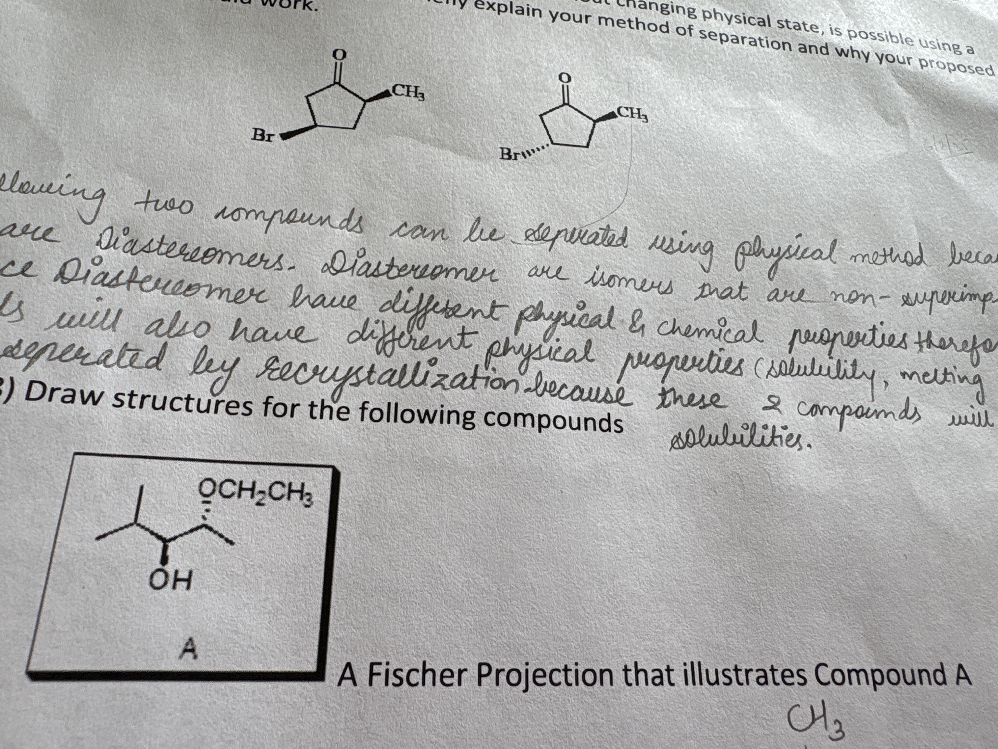 Howing two compounds can be sepreated using physical | Chegg.com