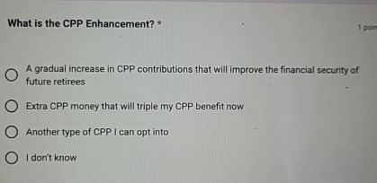 Solved What is the CPP Enhancement? *1 ﻿poinA gradual | Chegg.com