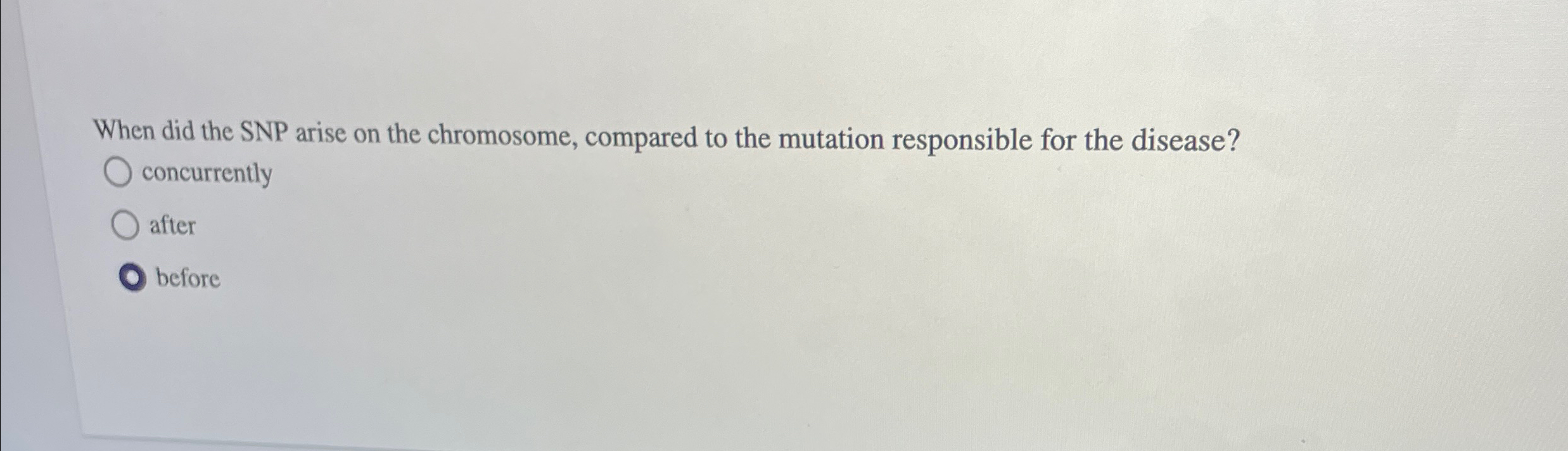 Solved When did the SNP arise on the chromosome, compared to | Chegg.com