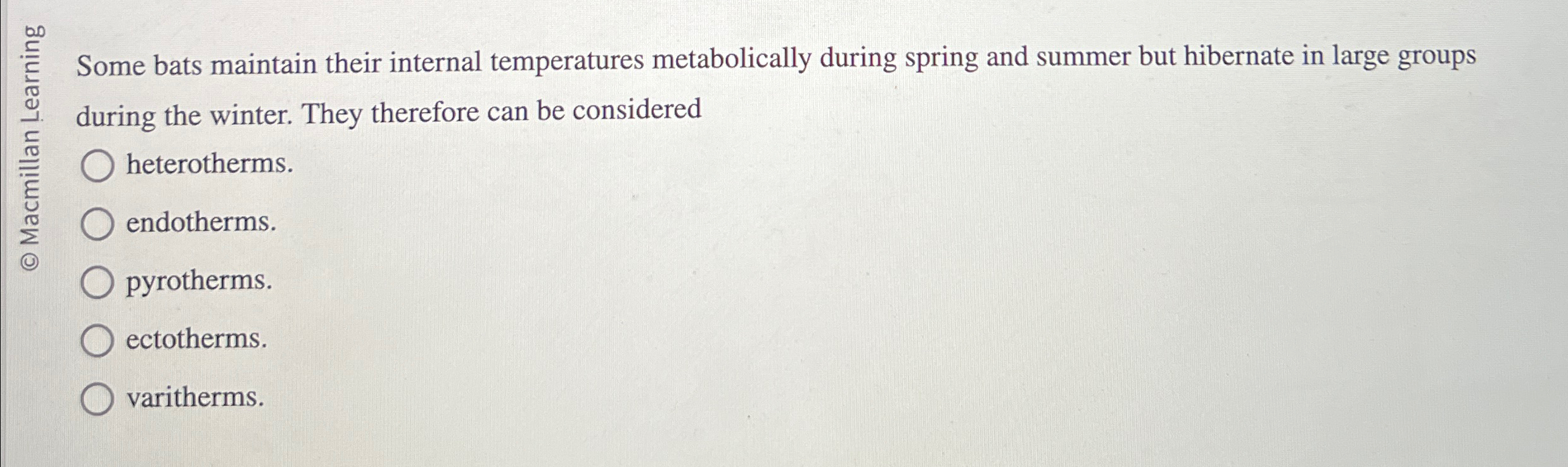 Solved Some bats maintain their internal temperatures | Chegg.com