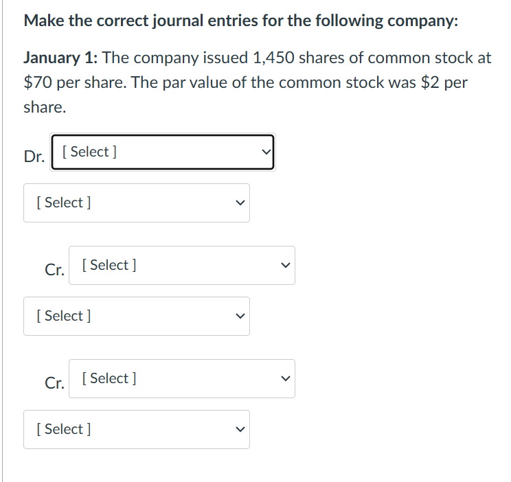 Solved Make the correct journal entries for the following | Chegg.com