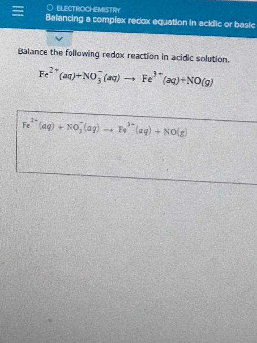 Solved O ELECTROCHEMISTRY Balancing a complex redox equation | Chegg.com