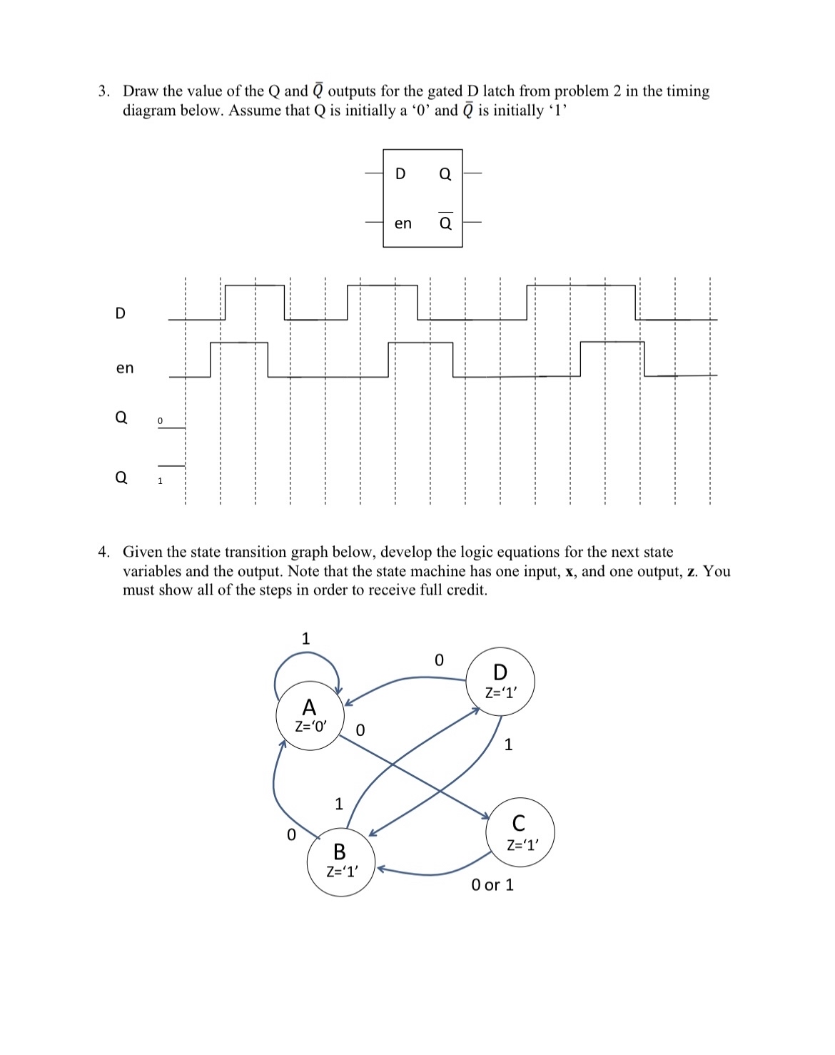 Solved Draw the value of the Q and ?bar (Q) ﻿outputs for the | Chegg.com