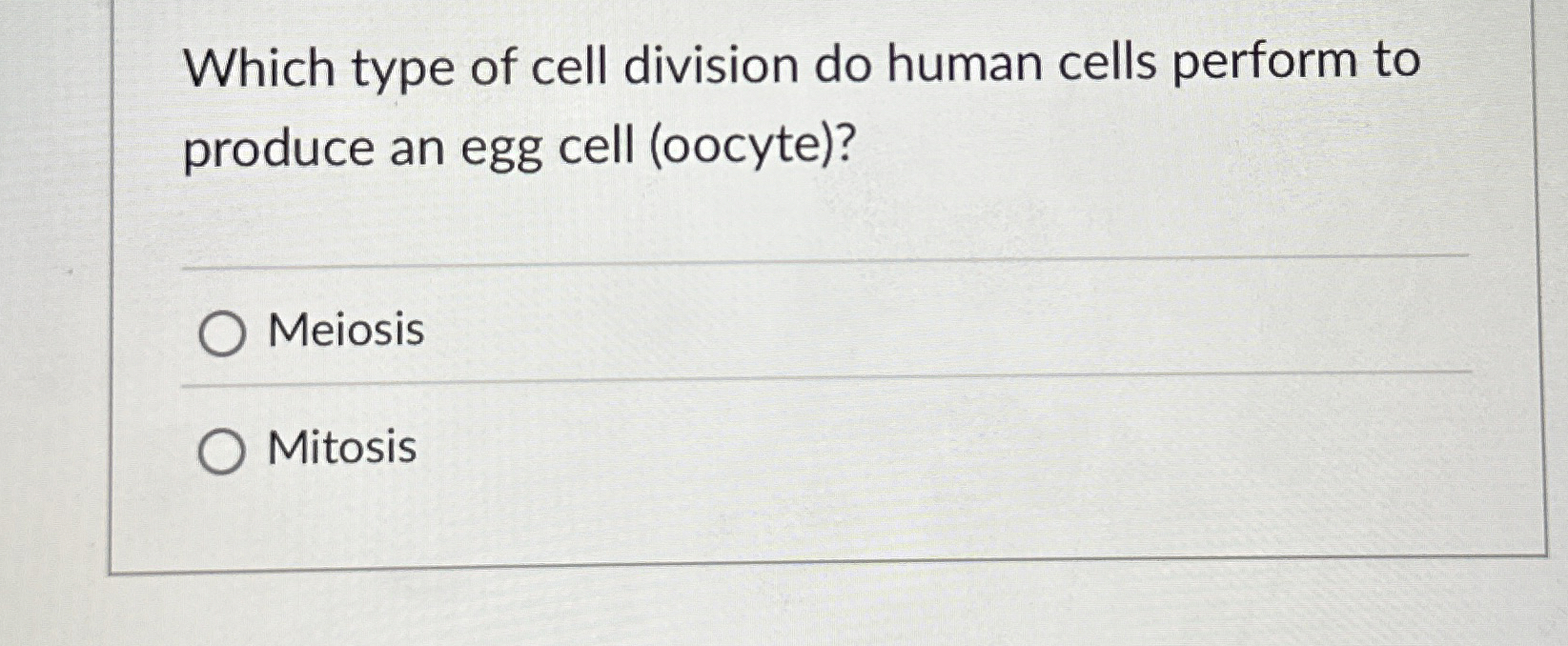 Solved Which type of cell division do human cells perform to | Chegg.com