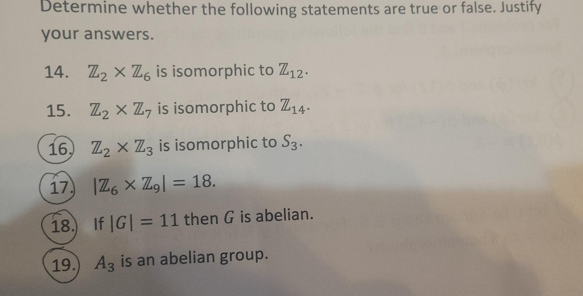 Solved For problems 11-13 find all abelian groups up to | Chegg.com