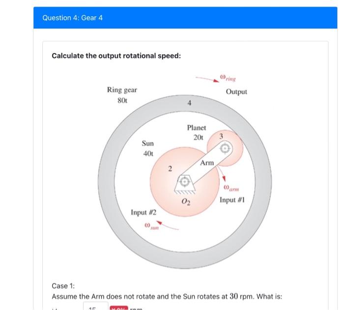 Solved Calculate the output rotational speed: Case 1: Assume | Chegg.com