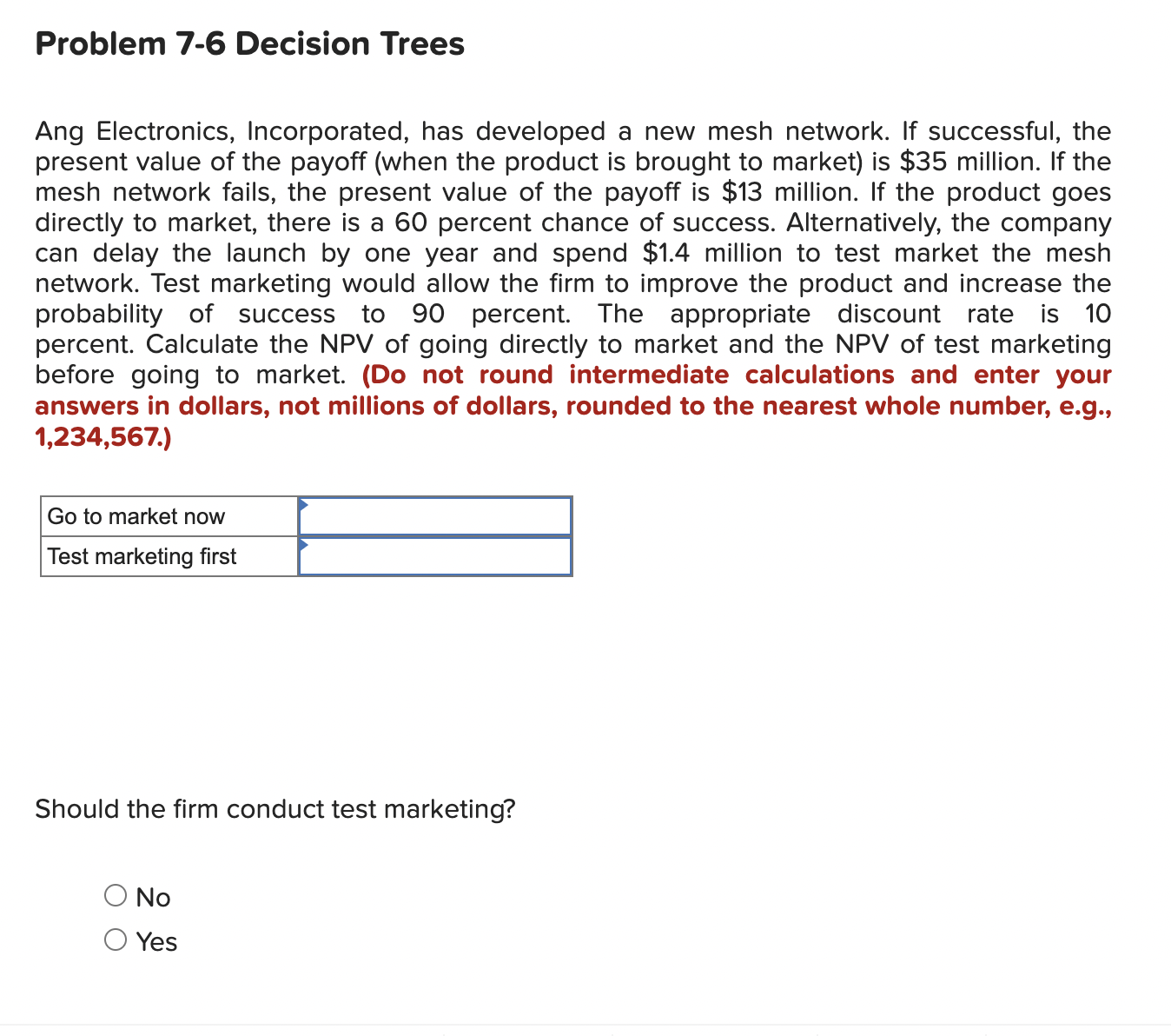 Solved Problem 7-6 ﻿Decision TreesAng Electronics, | Chegg.com