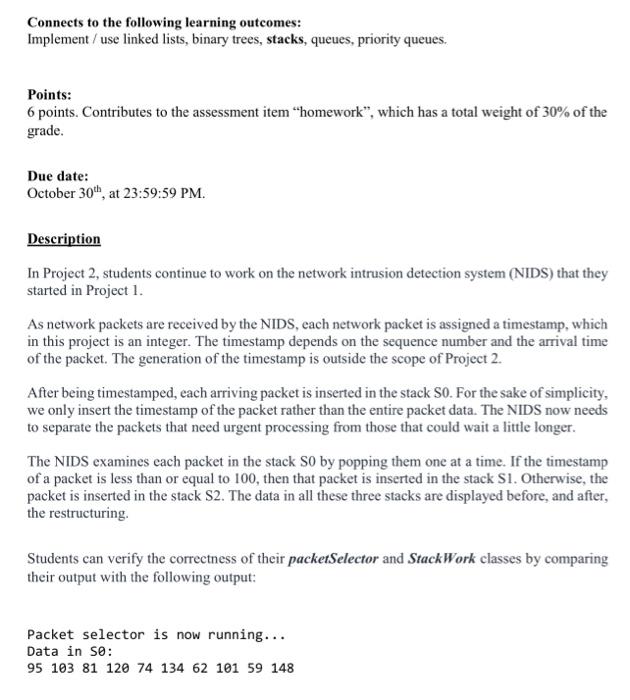 Solved Connects to the following learning outcomes: | Chegg.com