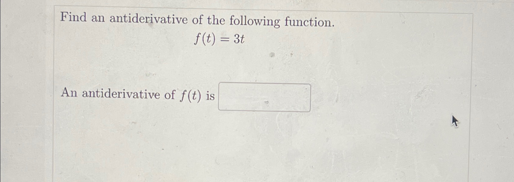 Solved Find An Antiderivative Of The Following