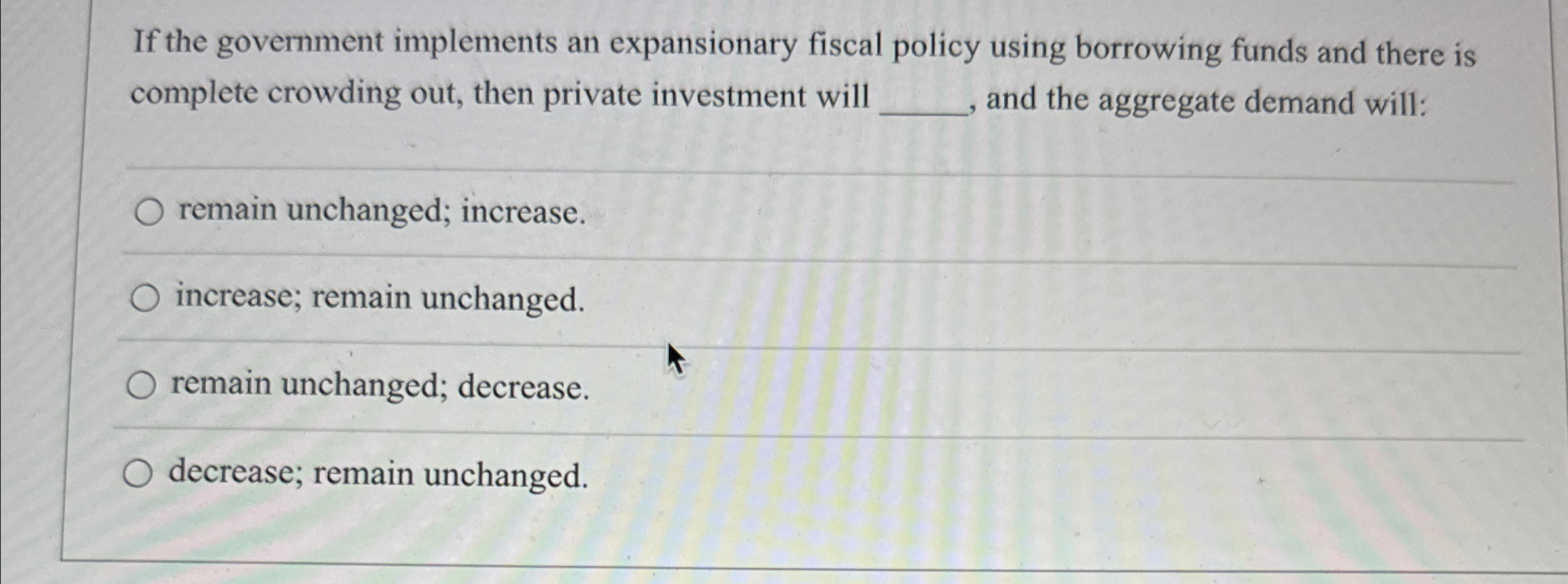 Solved If the government implements an expansionary fiscal | Chegg.com