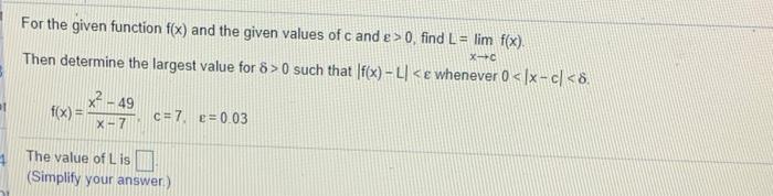 Solved For the given function f(x) and the given values of | Chegg.com
