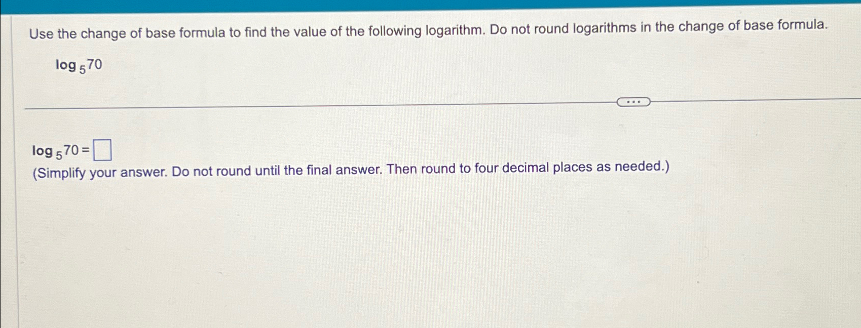 Solved Use the change of base formula to find the value of | Chegg.com