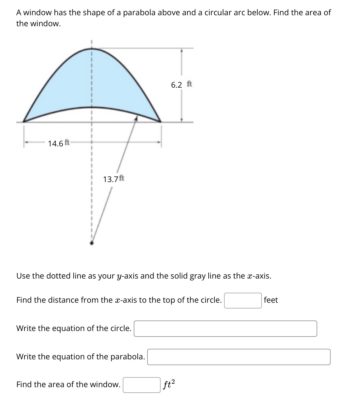 Solved by an EXPERT A window has the shape of a parabola above and a | Chegg.com